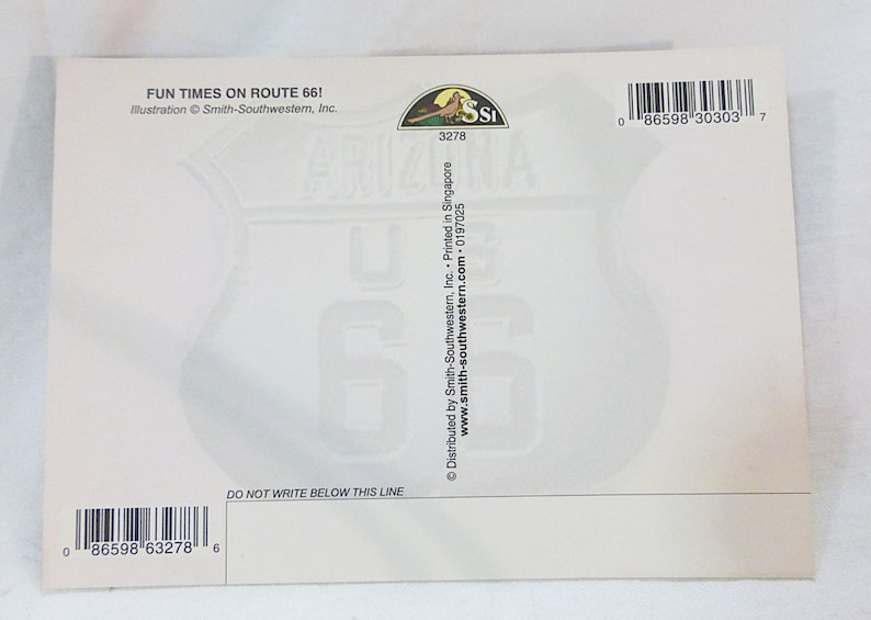 Arizona Route 66 Fun Time America Map Flagstaff Postcard Unposted ...