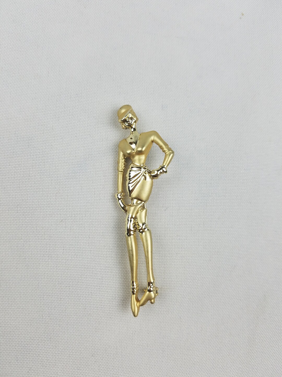 Vintage Women Lady Brooch Pin Gold Tone Jewelry - Etsy
