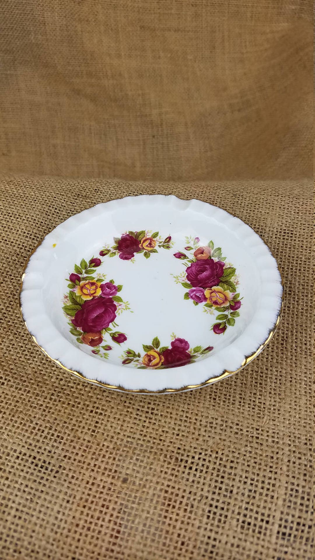 Vintage Cottage Rose Fine Bone China Ash Tray Tobacciana Ceramic - Etsy