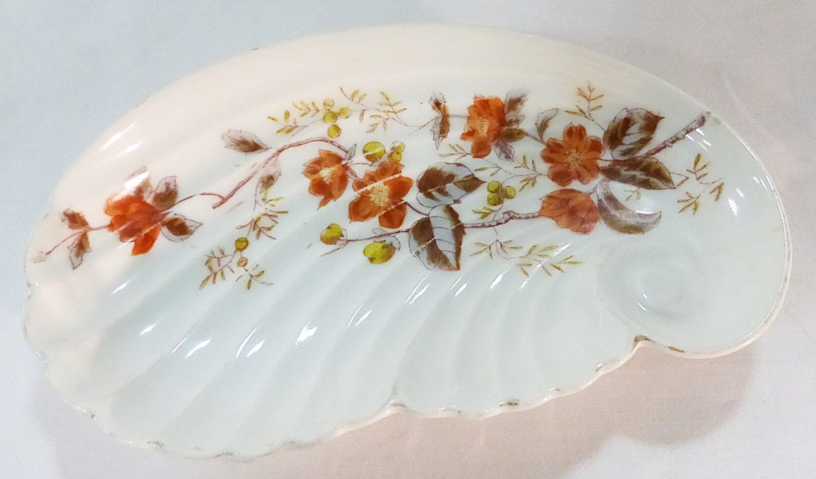 Vintage Marx Gutherz Carlsbad Austria Bone Dish Plate Orange Flowers ...