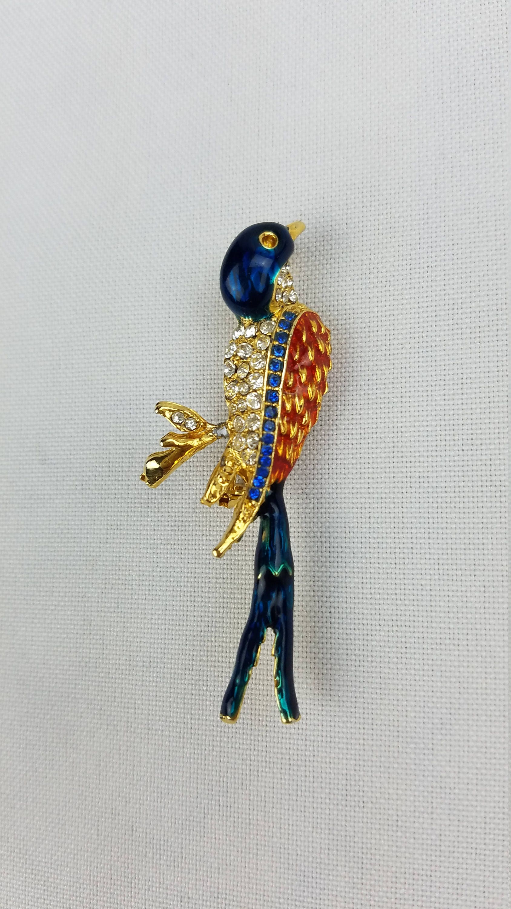 Vintage Crystal Bird Brooch Pin Multi Color Rhinestones Bird - Etsy