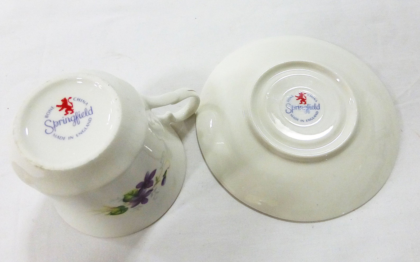 Springfield England Bone China Tea Cup and Saucer Lavender Violets ...