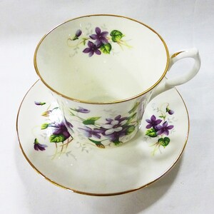 Springfield England Bone China Tea Cup and Saucer Lavender Violets ...