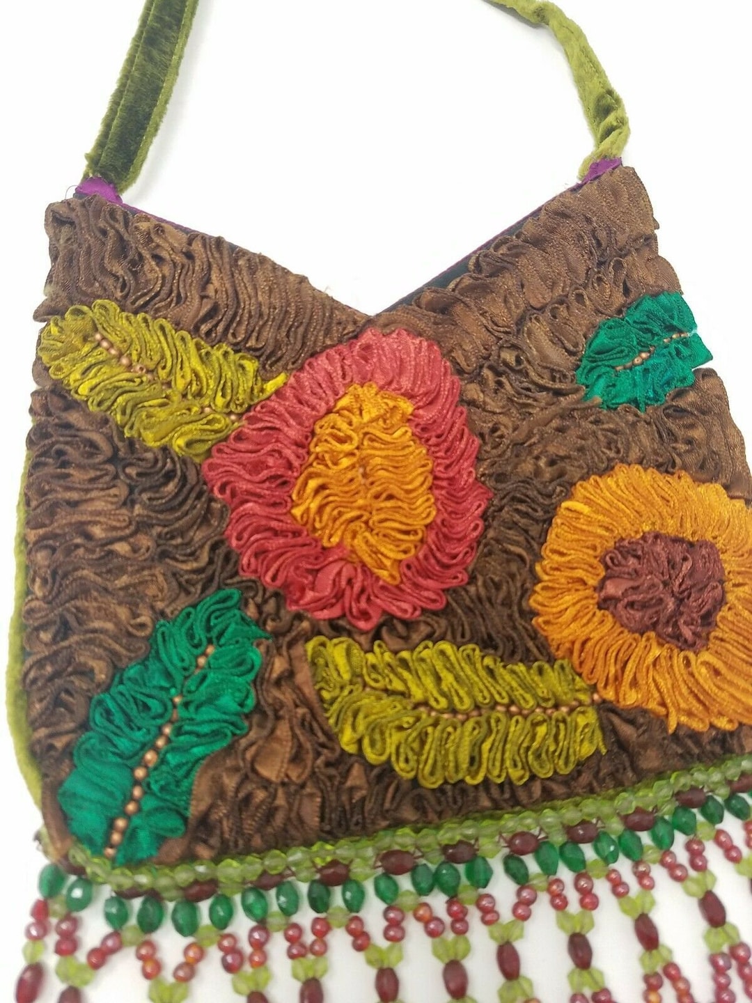 Christian Livingston Collection Women Beaded Handbag Purse Velvet ...