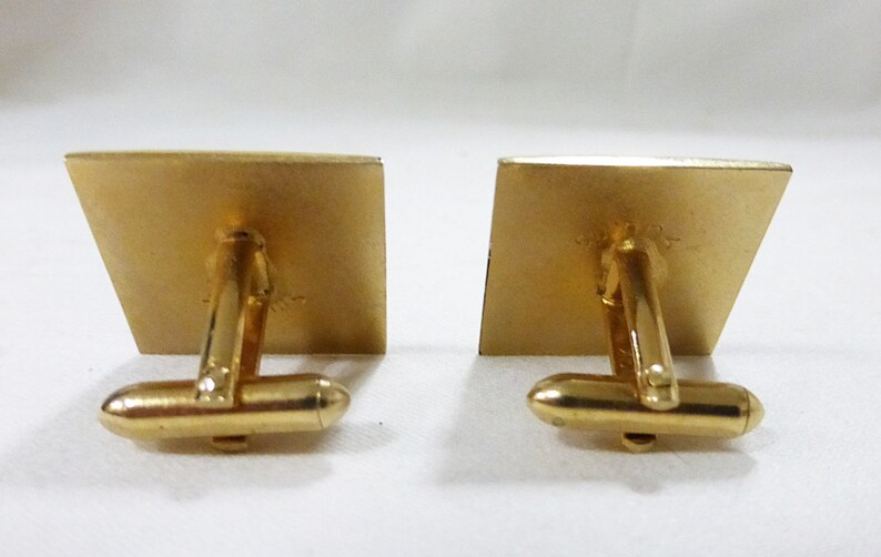 Vintage Swank Man Cufflink Square Gold Tone Beehive - Etsy