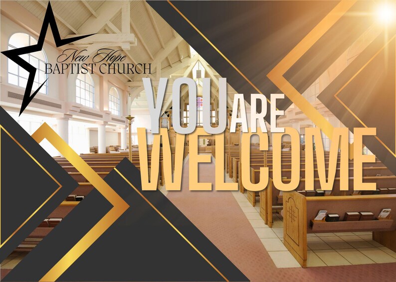 CANVA TEMPLATE - Church Invitation Post Card - Etsy