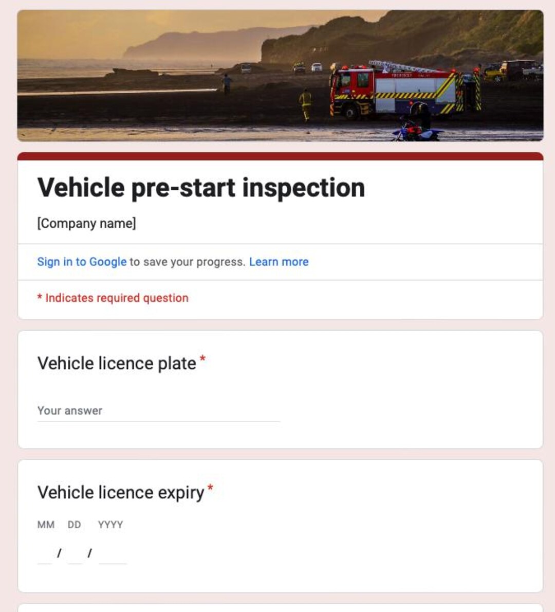 Digital Safety Inspection Checklist for Business Service Vehicles With ...