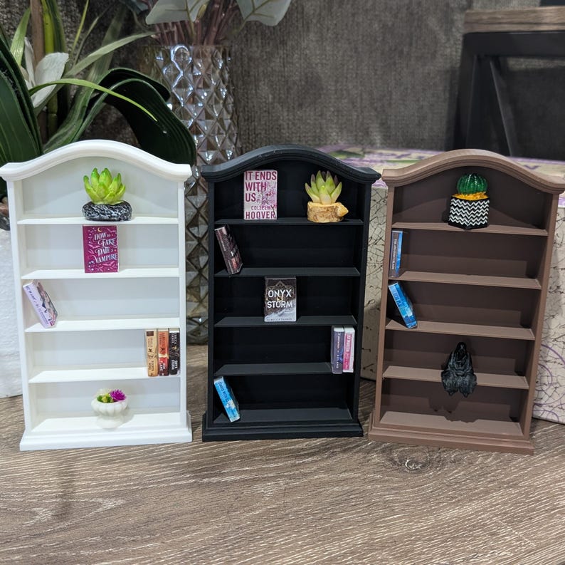 3D Printed Miniature Bookshelf - Miniature Book End - Book Nook Decor ...