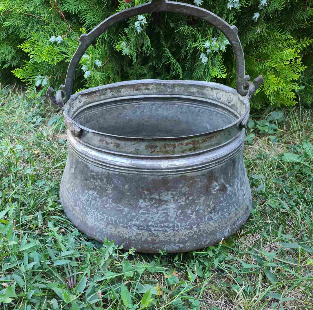 Antique Large Copper Cauldron | Hand-hammered 1930s Copper Kettle ...