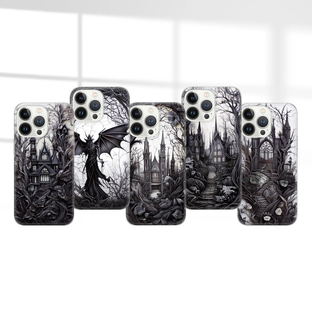 Emo Phone Case Gothic Architecture Cover for iPhone 16 Pro, 15, 14, 13 ...