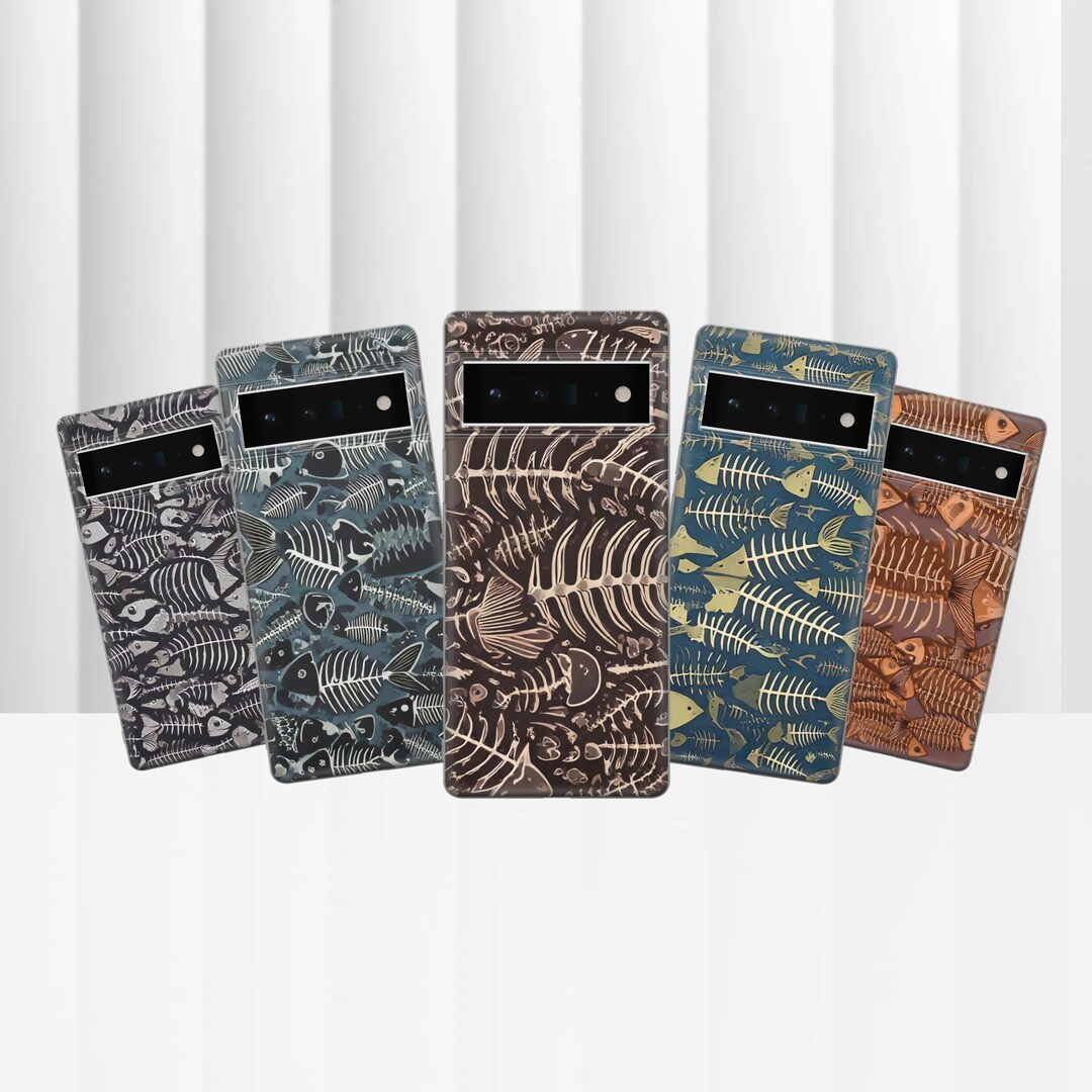 Fishbone Phone Case Bone Fish Skeleton Cover for Pixel 9 8A, 7 6 Pro ...
