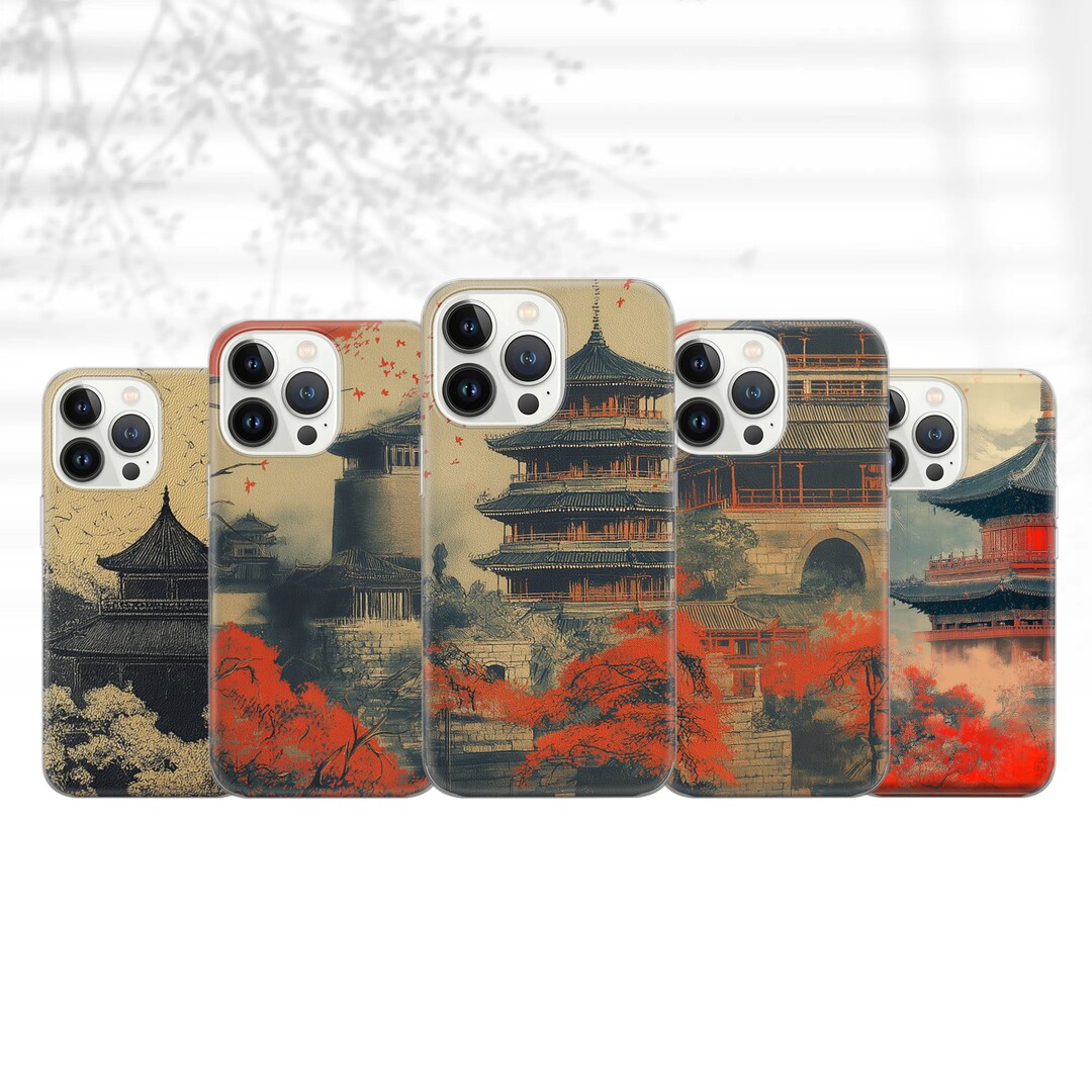 China Phone Case Asian Decor Cover for iPhone 16 Pro, 15, 14, 13, 12 ...