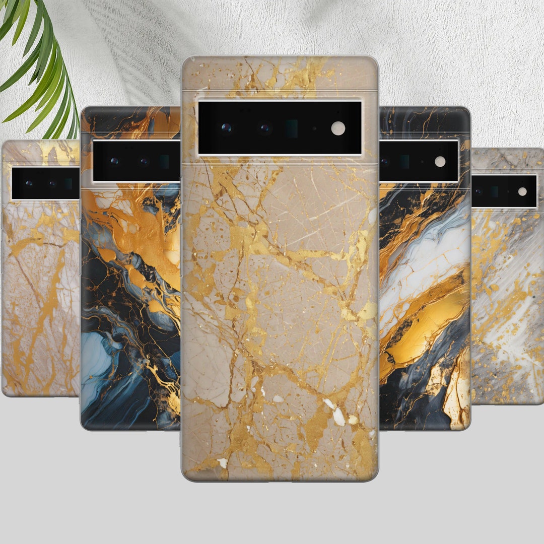 Marble Gold Handcrafted Phone Case Structure Cover for Pixel 9 8A 7 6 ...