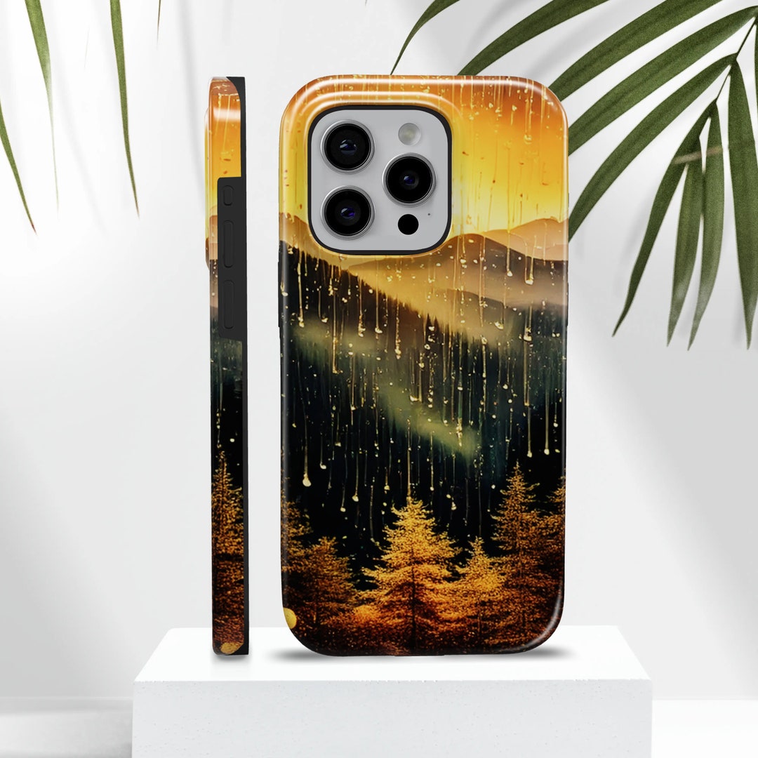 Twilight Phone Case Mountain Forest Golden Light Rain TOUGH Cover for ...