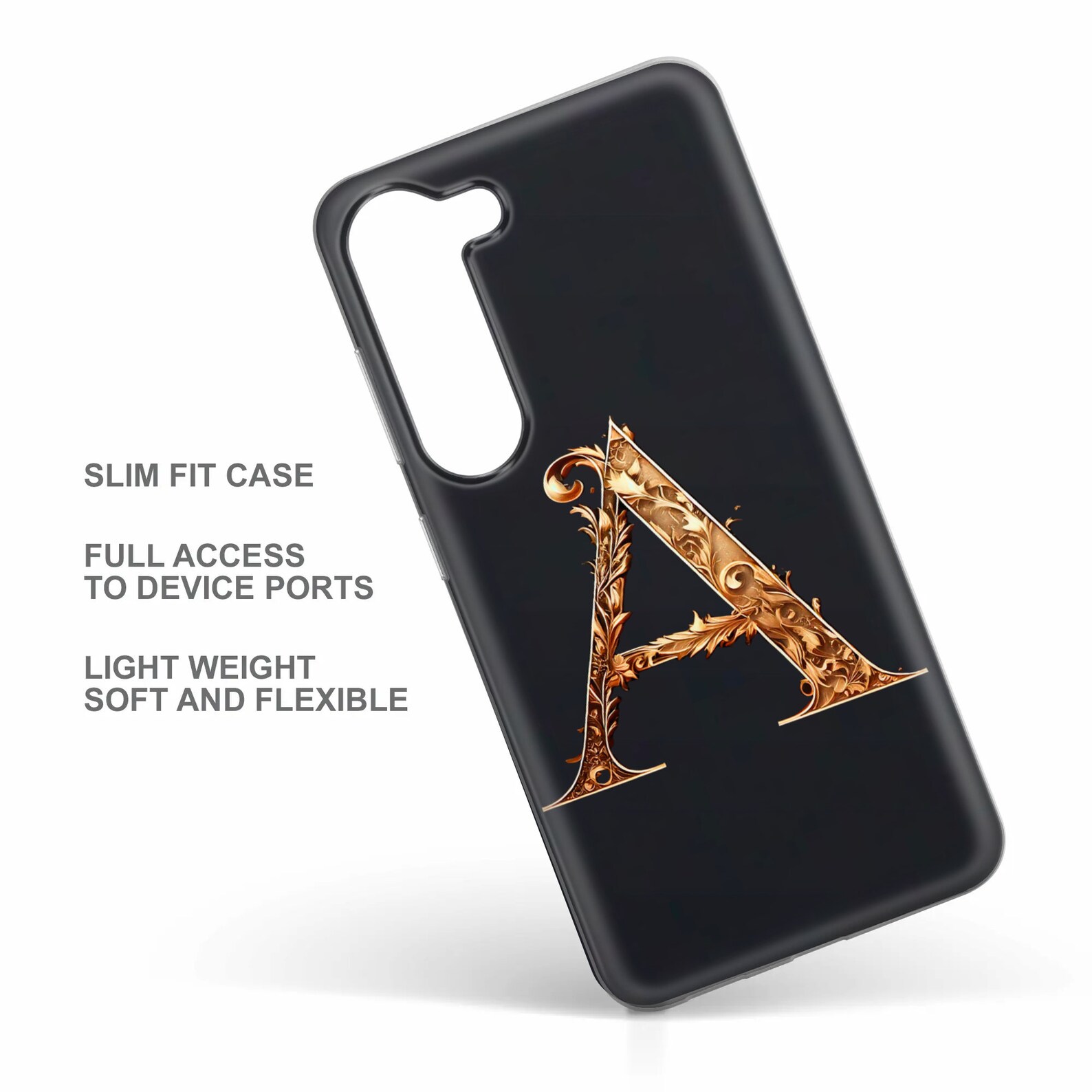 Handwriting Letter Phone Case Alphabet Cover for Samsung Galaxy S24 S23 ...