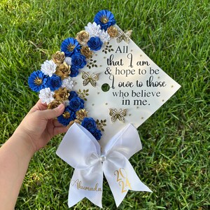 Graduation Cap Grad Cap Graduation Decor Class of 2024 Paper Flowers ...
