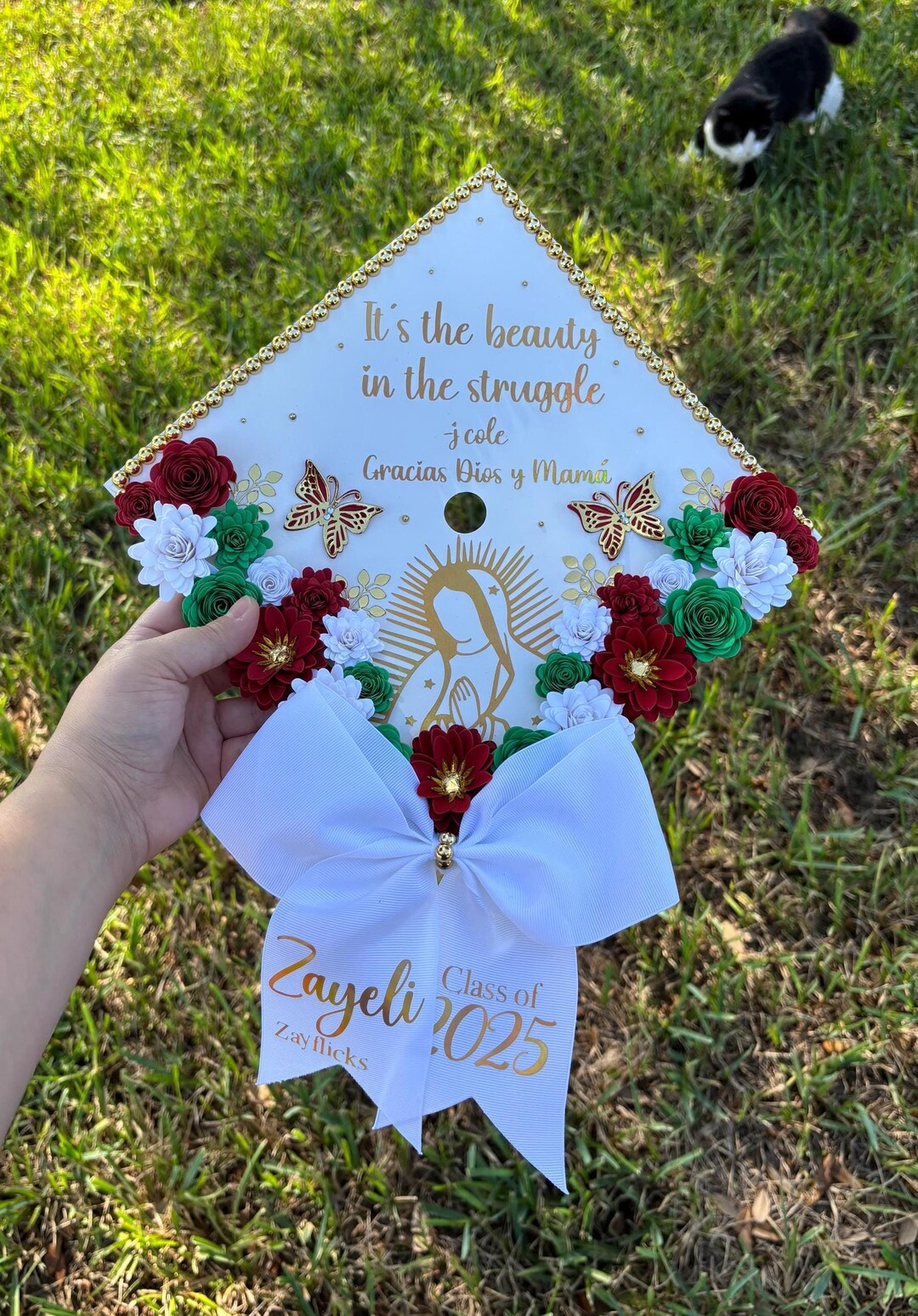 Virgin Mary Custom Graduation Cap Topper Personalized Grad Cap Senior ...