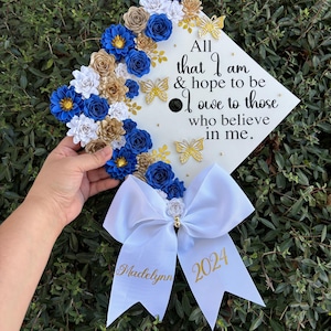 Graduation Cap Grad Cap Graduation Decor Class of 2024 Paper Flowers ...