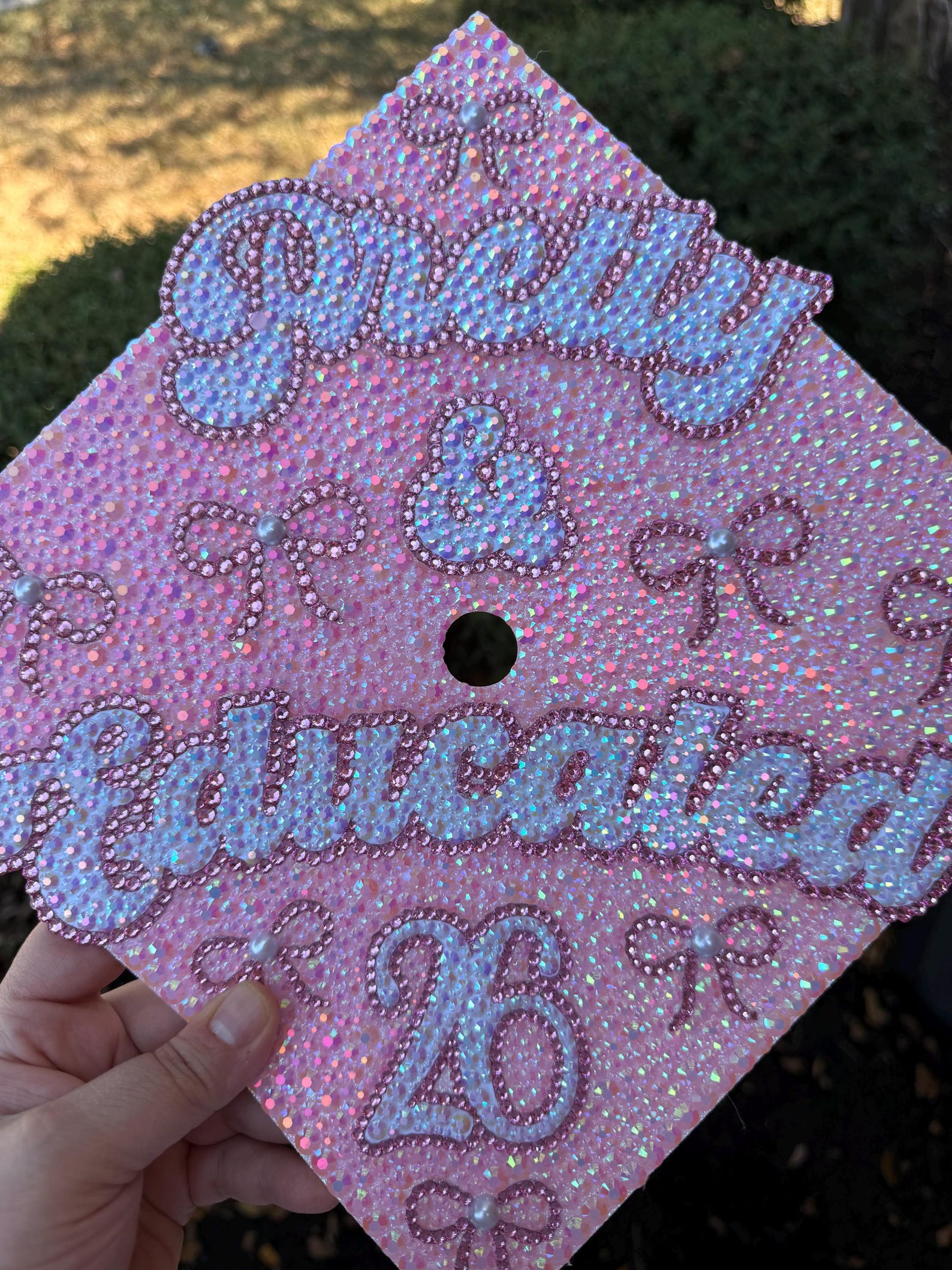 Coquette Pretty & Educated Cap Bedazzled Bling Rhinestone Grad Cap ...