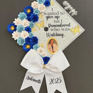 Graduation Cap Topper Memorial Grad Topper Custom Grad Hat Grad Topper ...