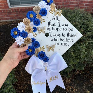 Graduation Cap Grad Cap Graduation Decor Class of 2024 Paper Flowers ...