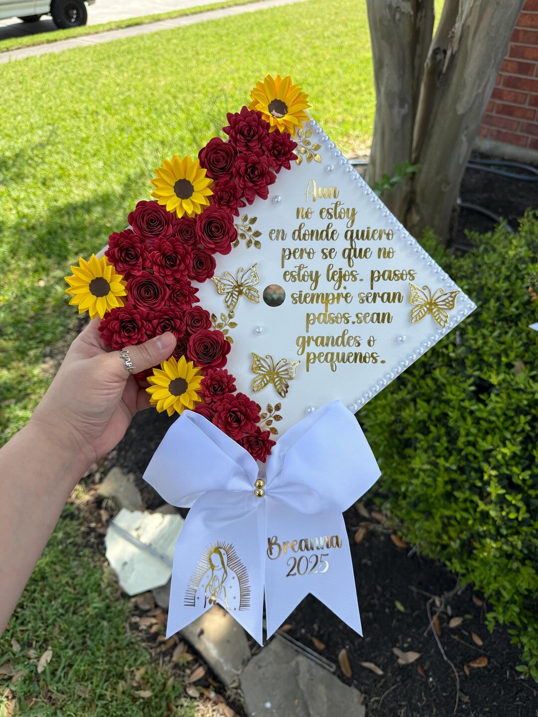 Sunflowers & Roses Graduation Cap Topper Graduation Topper Custom ...