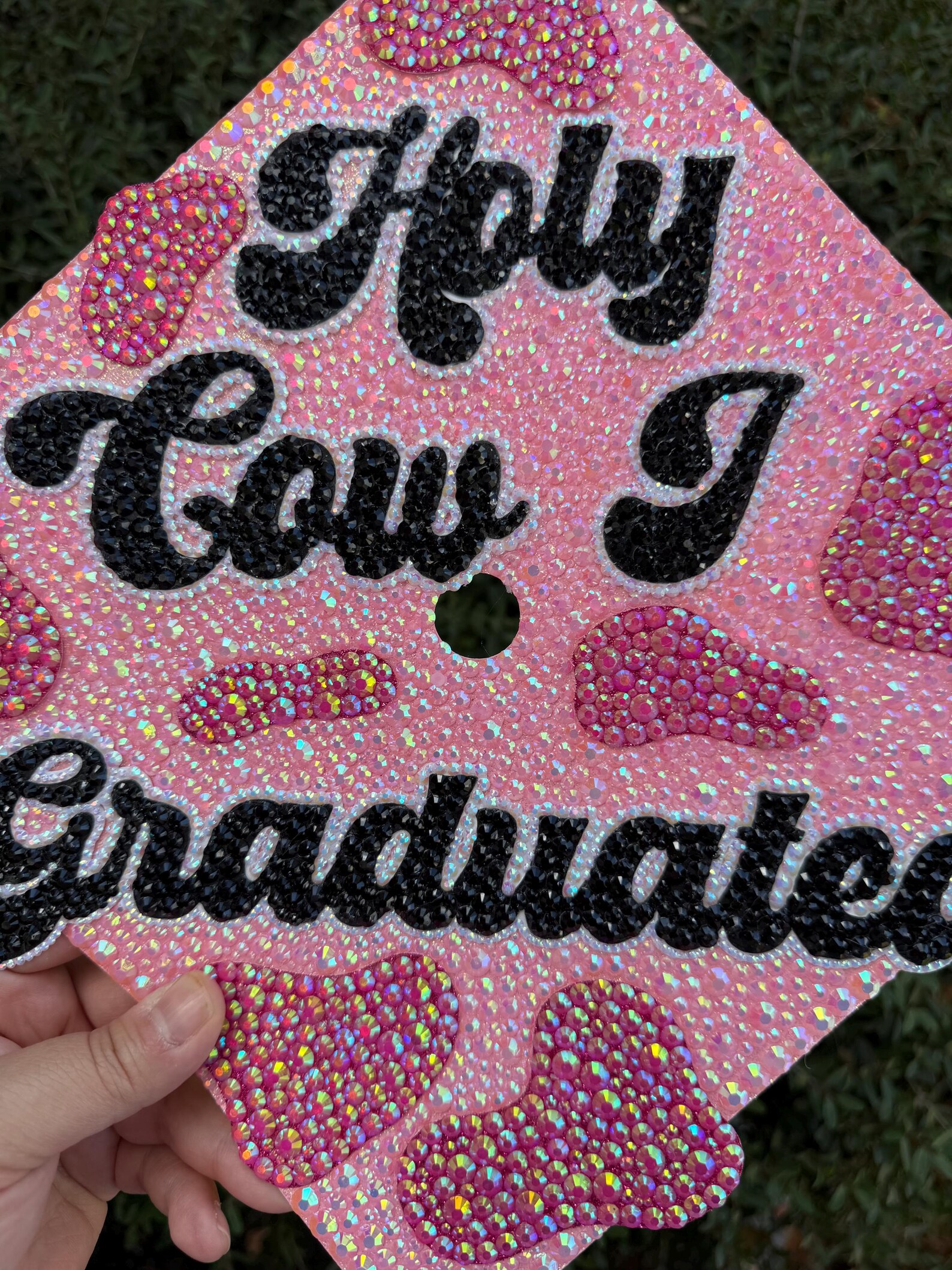 Ready to Ship Holy Cow I Graduated Bedazzled Bling Rhinestone Grad Cap ...