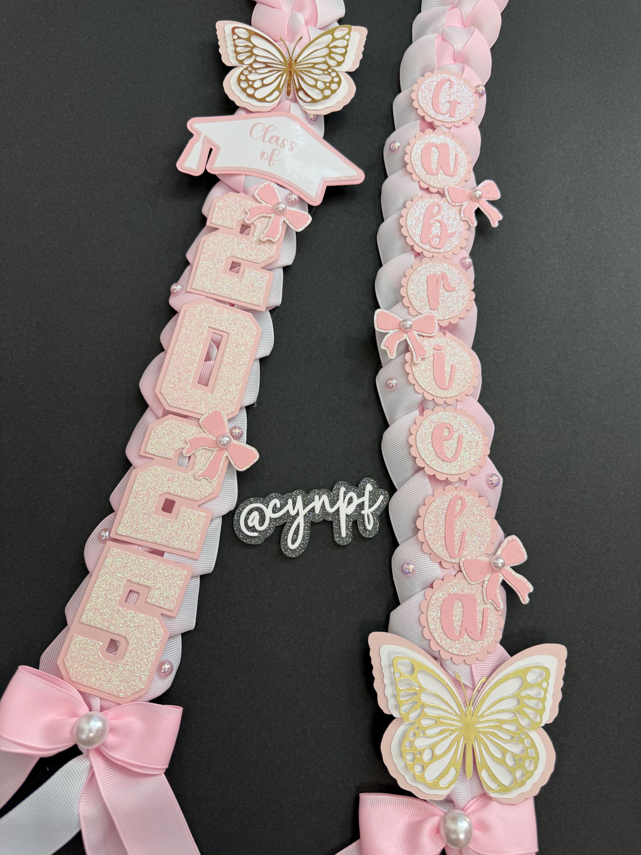 Coquette All Pink Graduation Lei Promotion Gift Lei Senior Night Gift ...
