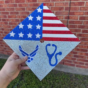 Custom Bedazzled Bling Rhinestone Grad Cap Topper Grad Cap Blinged One ...