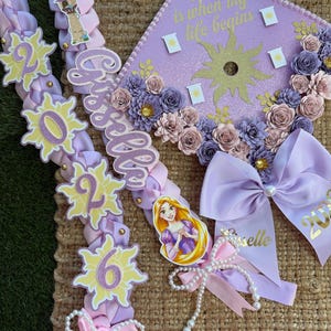 Purple Princess Bundle Graduation Cap and Lei Class of 2026 Kinder and ...