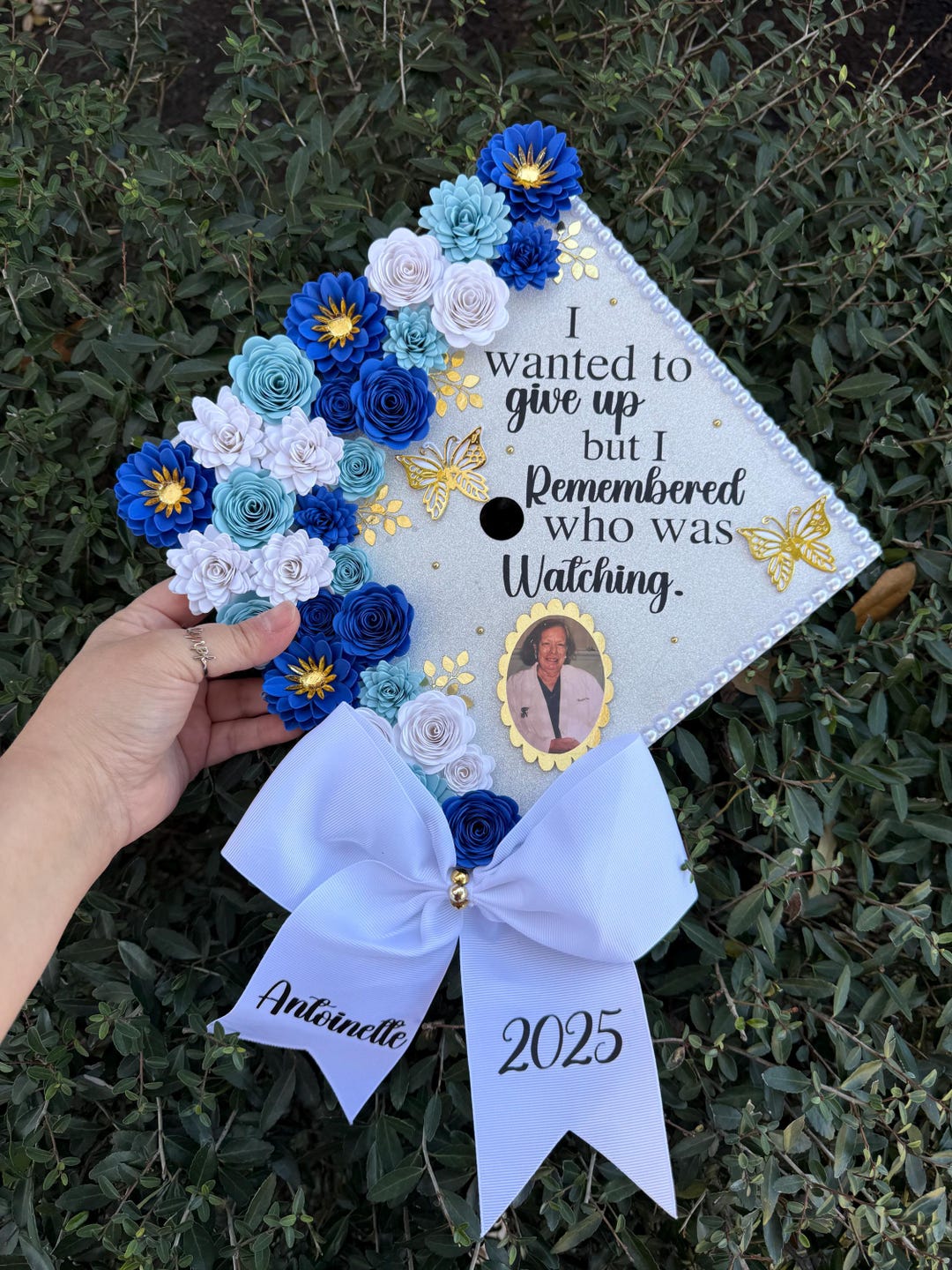 Graduation Cap Topper Memorial Grad Topper Custom Grad Hat Grad Topper ...