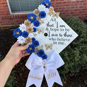 Graduation Cap Grad Cap Graduation Decor Class of 2024 Paper Flowers ...