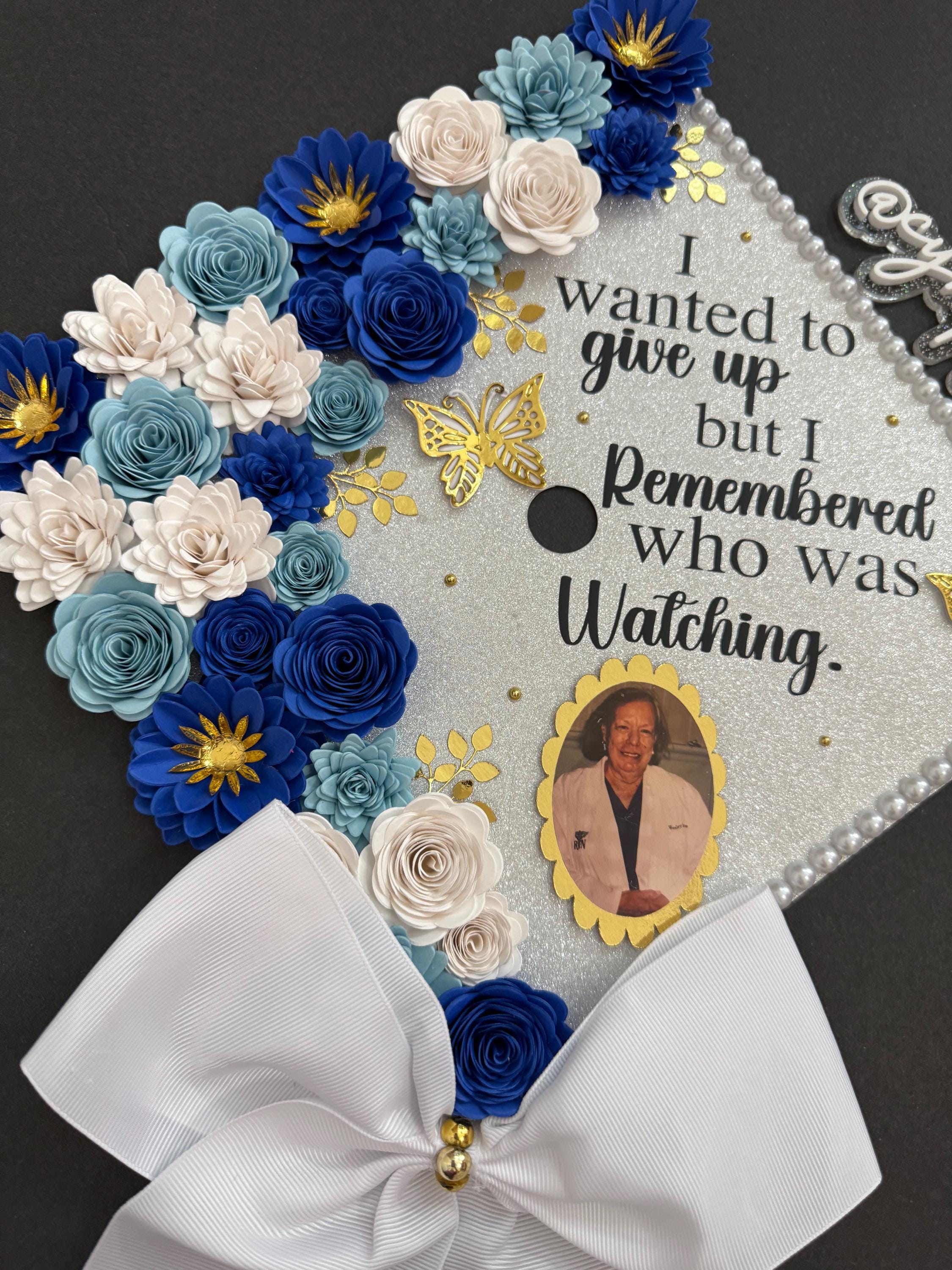 Graduation Cap Topper Memorial Grad Topper Custom Grad Hat Grad Topper ...