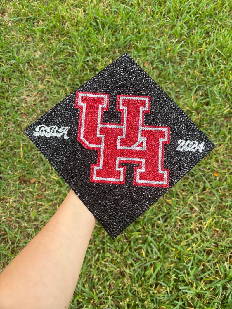 CUSTOM Jeweled Logo Graduation Cap Topper College High School ...