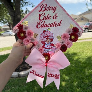 Berry Cute and Educated Graduation Cap Topper Graduation Topper Custom ...