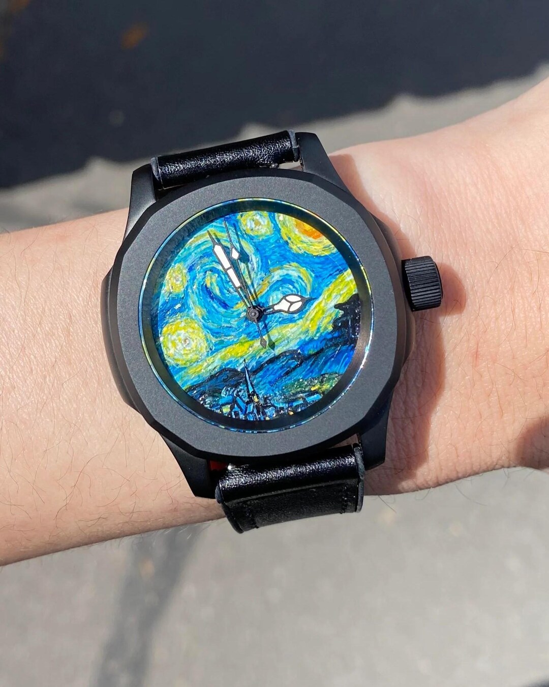 Hand-painted Starry Night Watch Automatic - Etsy