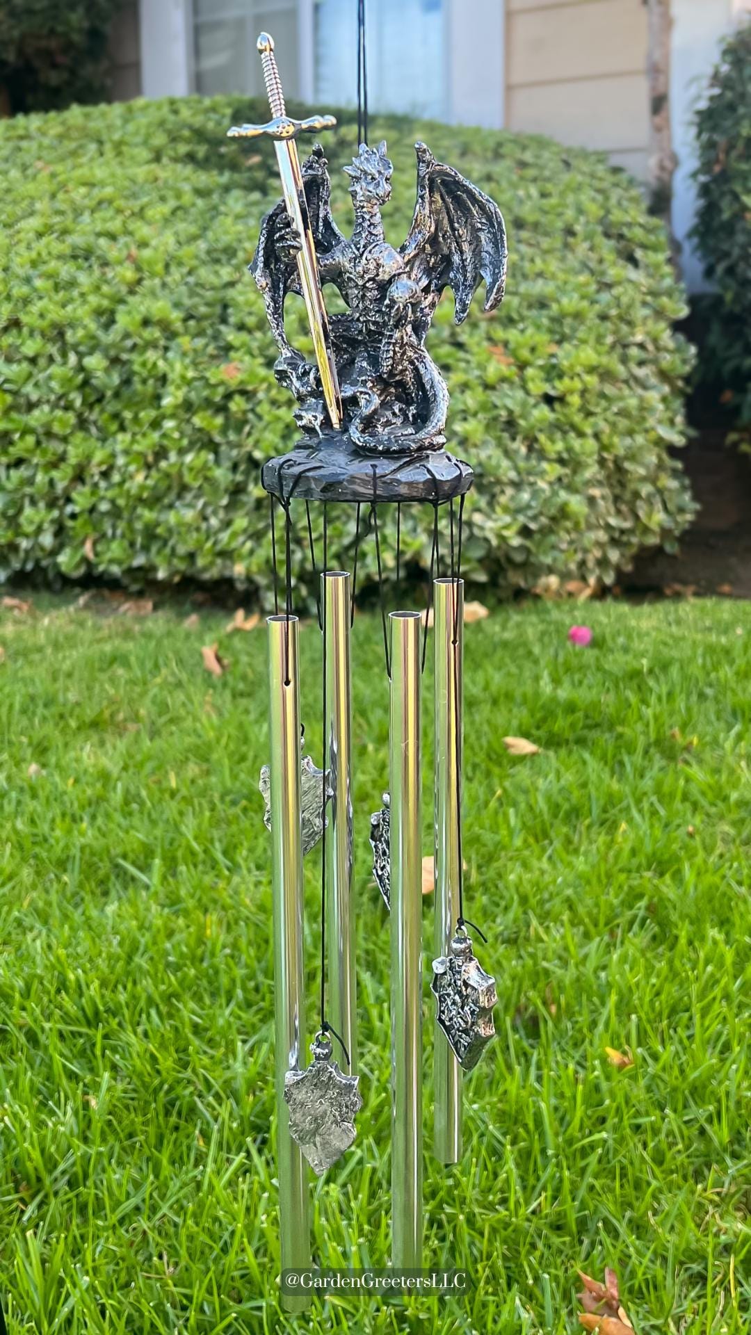 Silver Dragon Sword Wind Chime: Fantasy Garden & Patio Decor or Gift - Etsy