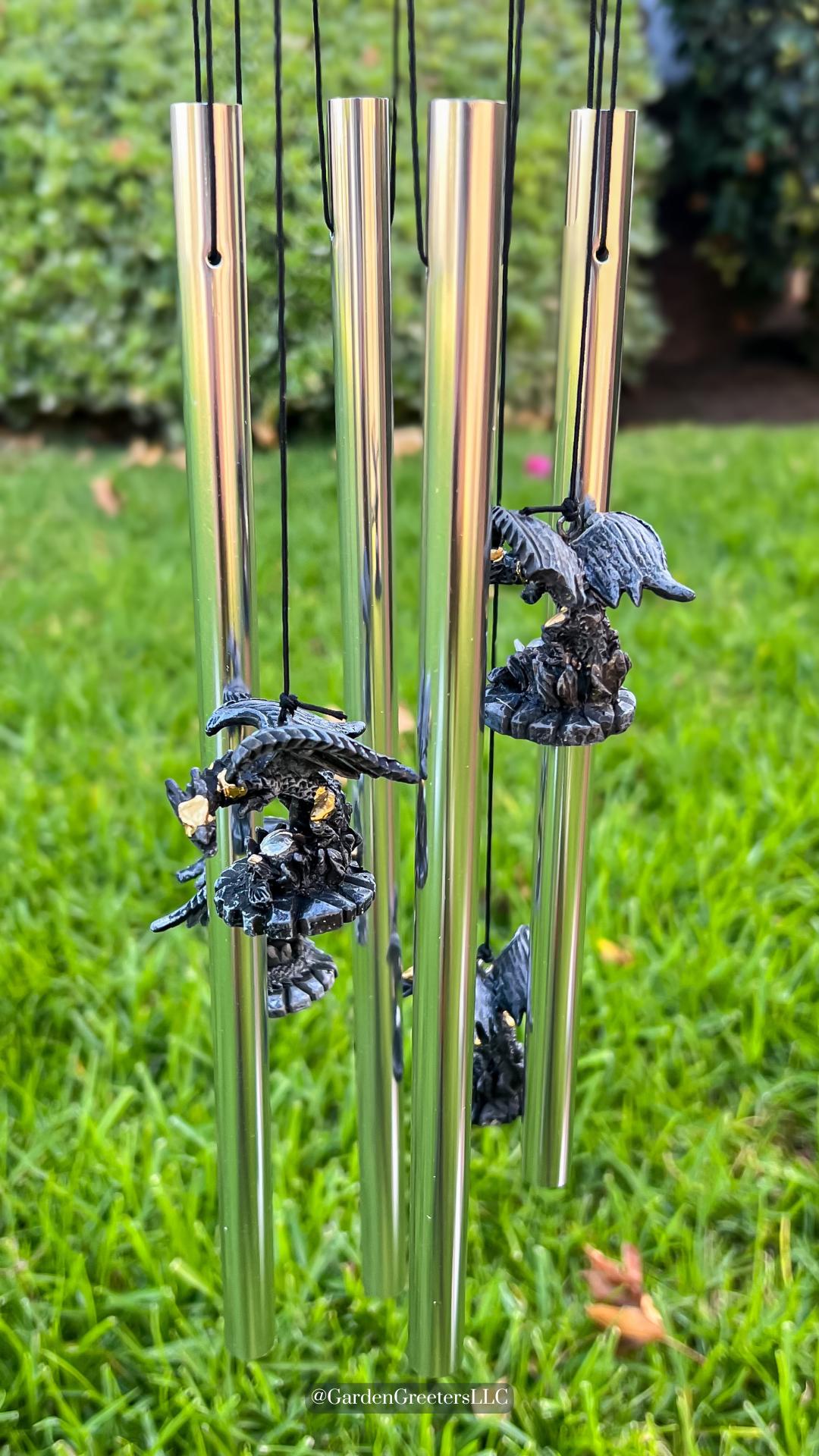 Crystal Ball Dragon Wind Chime: Fantasy Garden & Patio Decor or Gift - Etsy