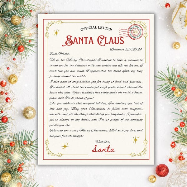 Letter From Santa - Etsy