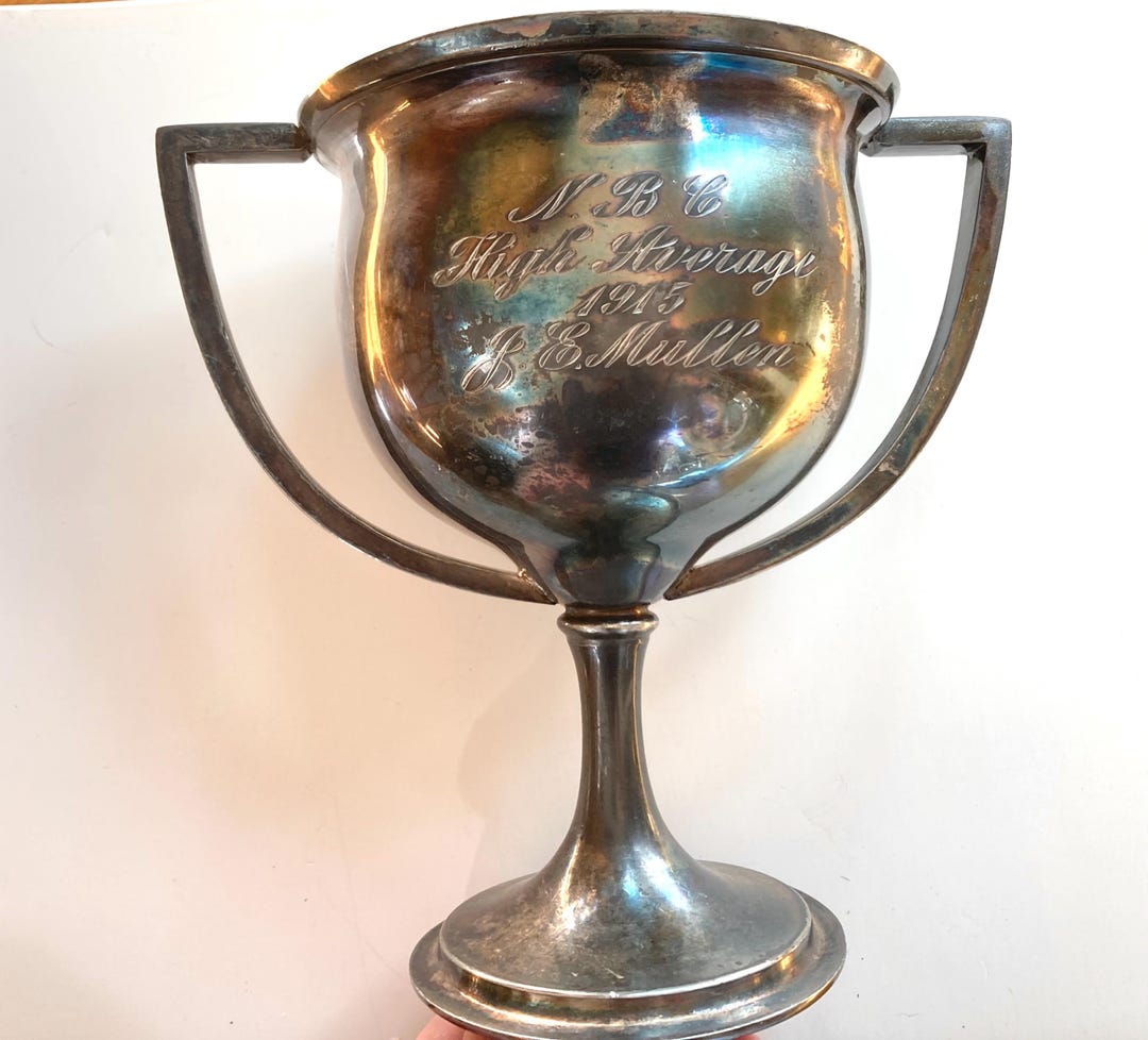 Antique Trophy Silver Plate 1915 Engraved High Average Bowling Club ...