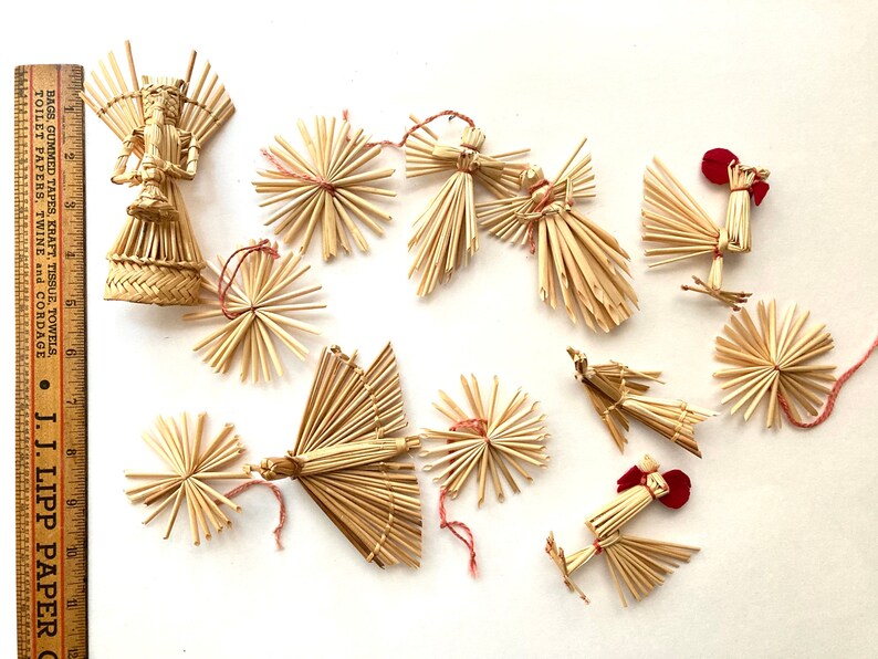 Vintage Mexican Woven Straw Angel Tree Topper Stars Rooster 12 - Etsy
