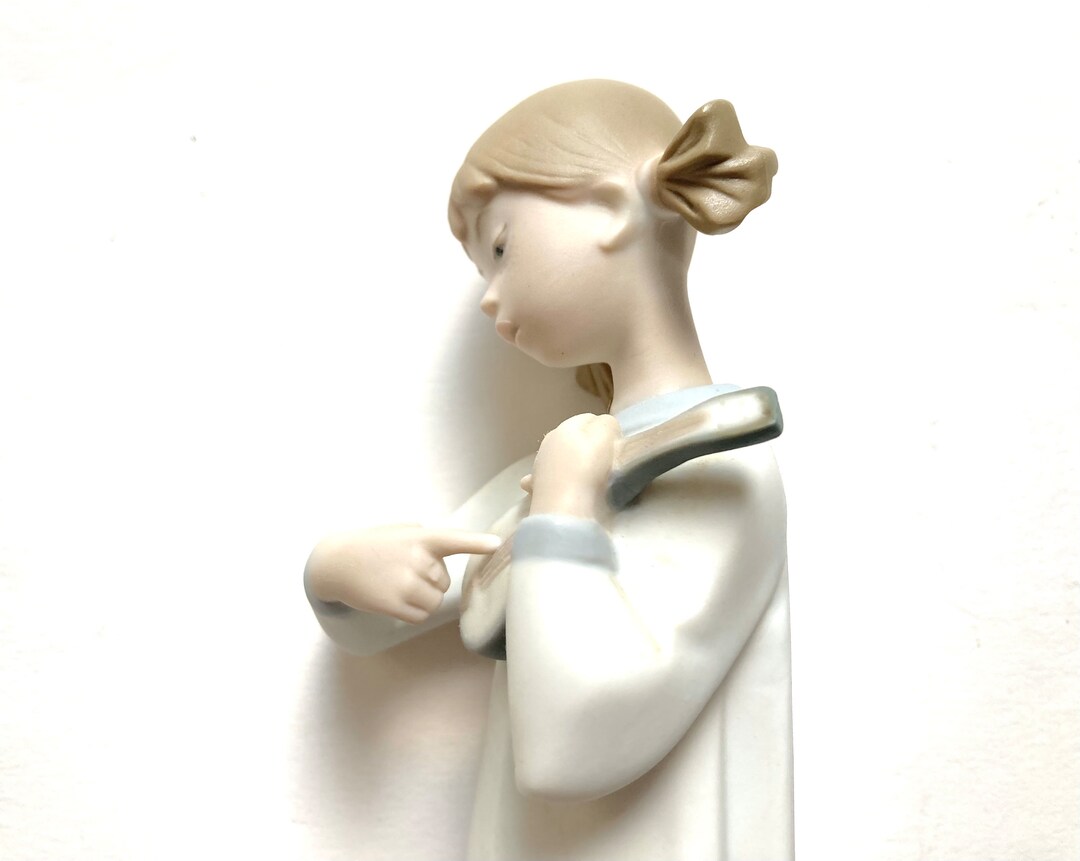 Vintage Lladro Girl Playing Lute Made in Spain 1970s Lladro Matte ...