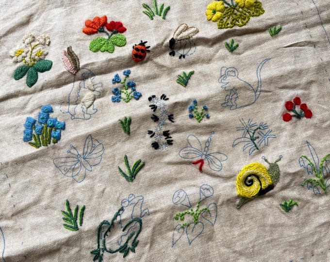Vintage Western Barkcloth Fabric Remnants Ride Em Cowboy Cowgirl Rodeo ...
