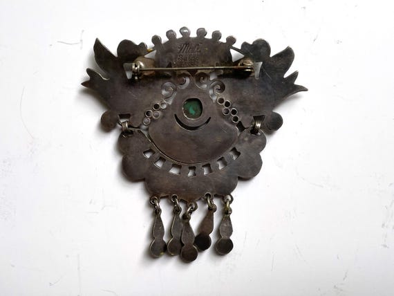 Matl Salas Mexico Brooch Silver Pin Statement Jewelry… - Gem