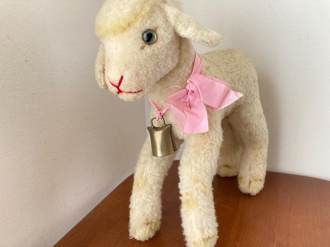 Vintage Steiff 11” Lamb Walking Large Lamby W/ Squeaker Ear ID 1950s ...