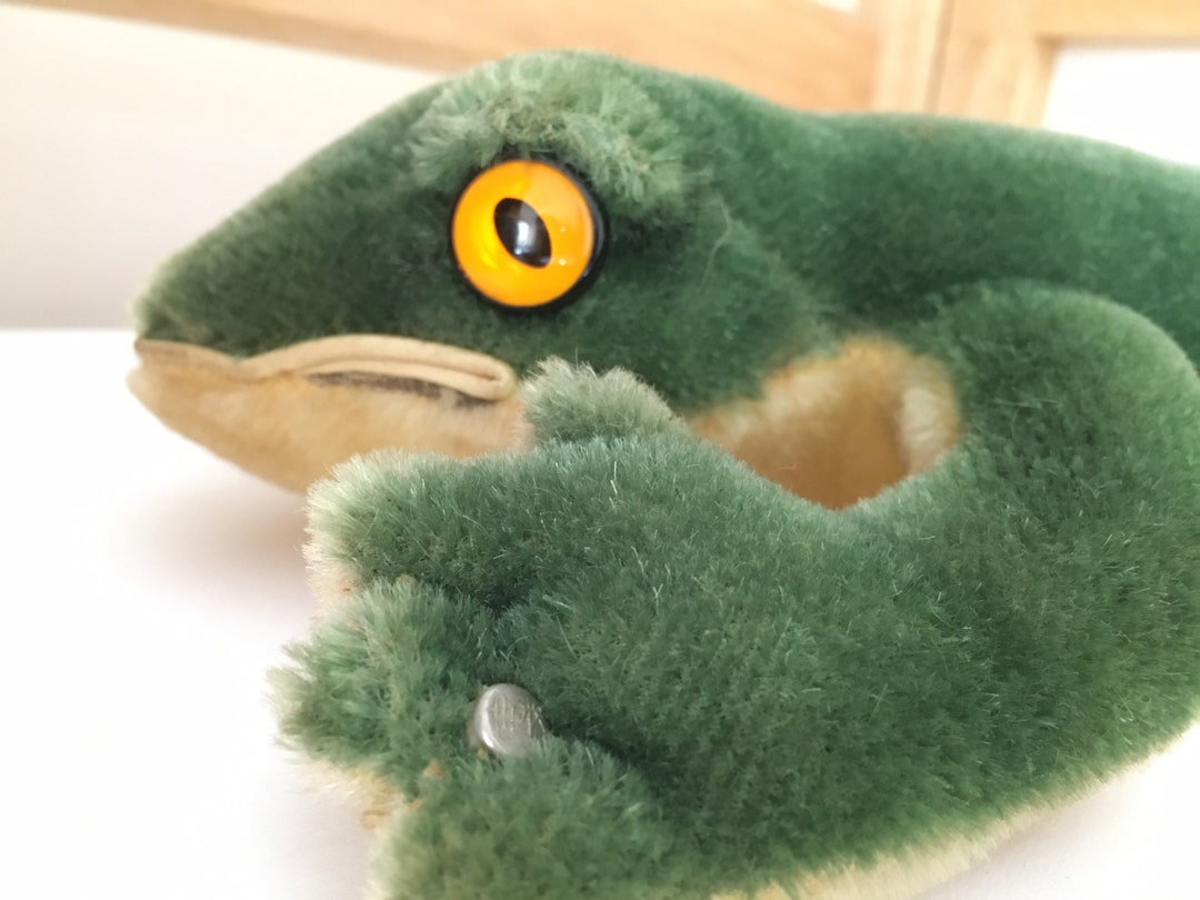 Vintage Steiff Frog Lying Froggy W/ ID 1950s 1960s Retro Mid Century ...