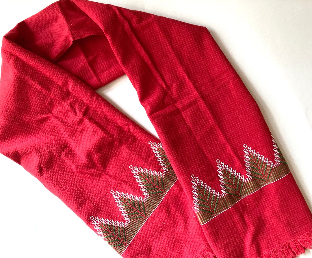 Vintage Kitchen Huck Tea Towel Huck Table Runner Scandanavian Christmas ...