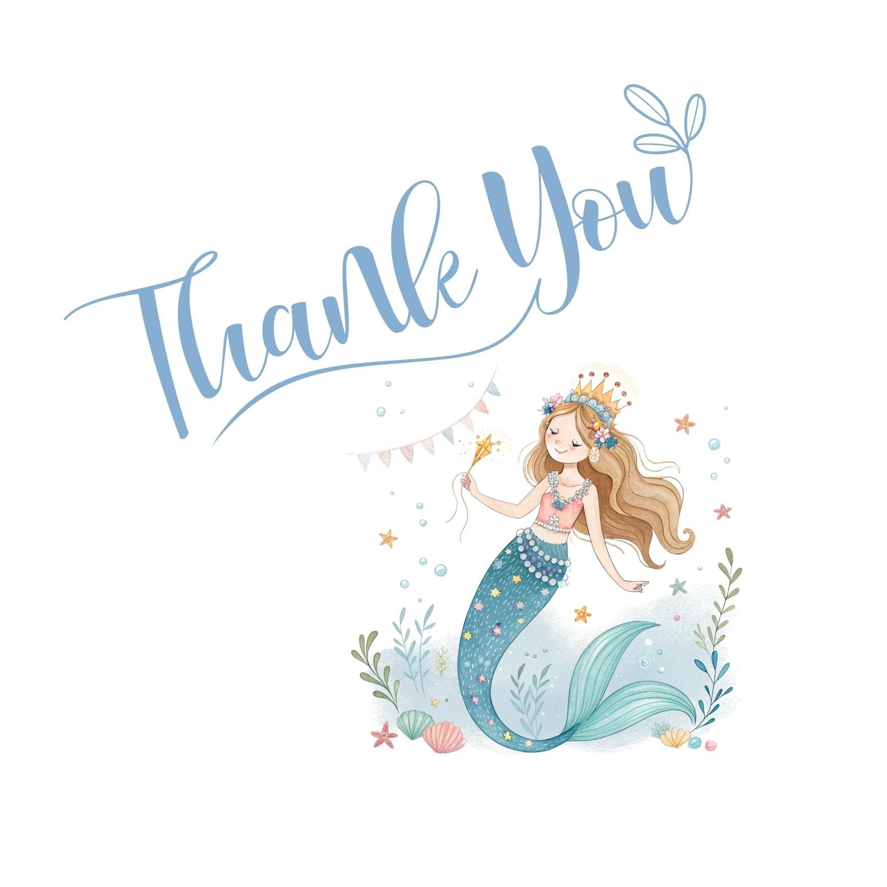 Mermaid Birthday Party Clipart: Under the Sea PNG Set (27 Files) - Etsy