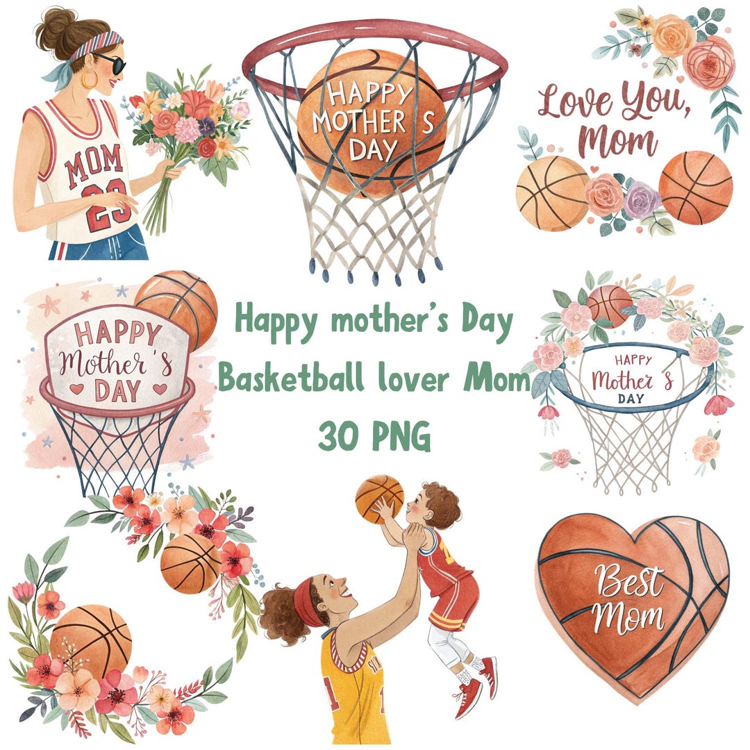 Basketball Mom PNG Clipart: Mother's Day Sublimation (digital Download ...