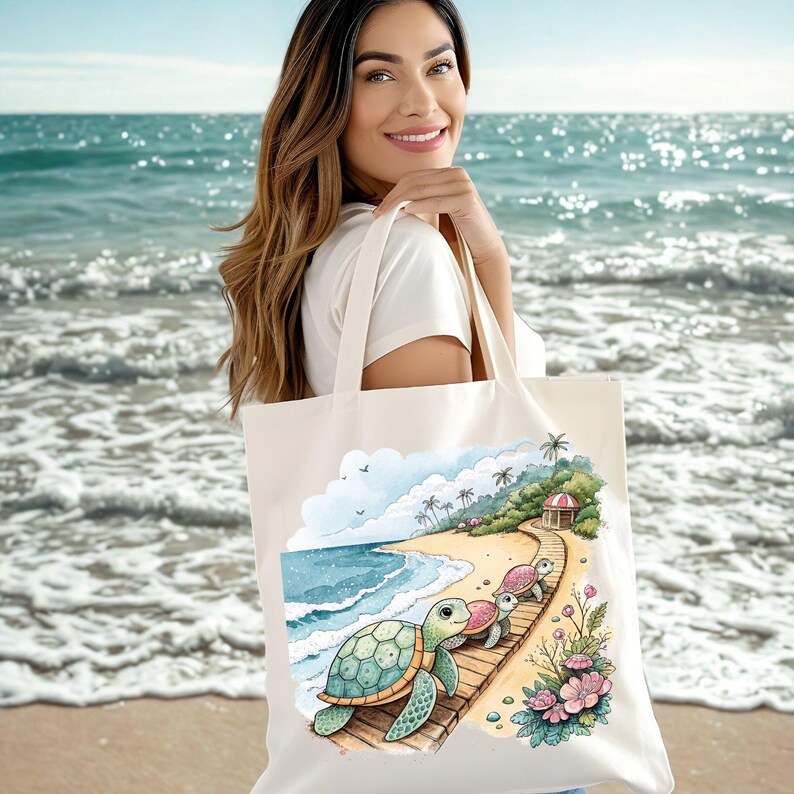 Summer Turtle Family Clipart Bundle Cute Ocean Animal Pngs for Kids ...